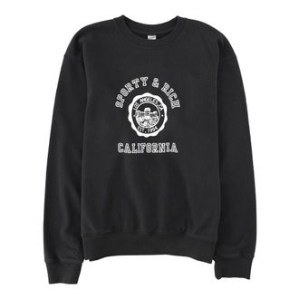 Sporty & Rich Homme, Sweatshirts et sweats &agrave; capuche, Noir, Taille: L California Emblem Crewneck