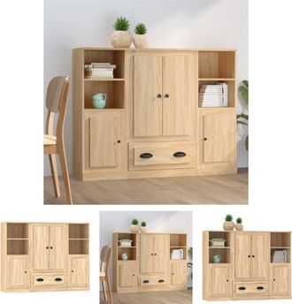 vidaXL Highboards 3 Stk. Sonoma-Eiche Holzwerkstoff Vidaxl