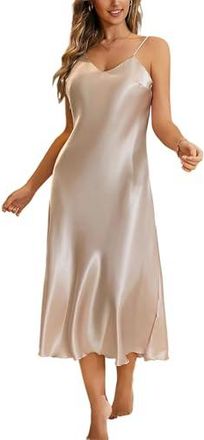 Generic Chemise de nuit longue r&eacute;glable pour femme, champagne, M