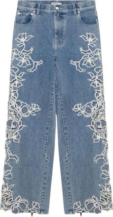SIMKHAI Porter Embroidered Jeans - Femme - Jeans - Bleu - Taille: W28