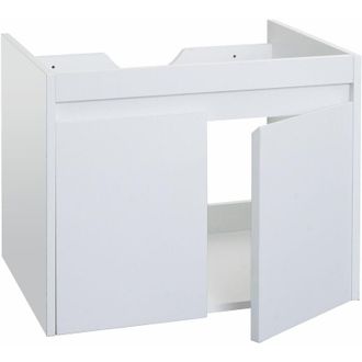 Hhg Waschbeckenunterschrank HHG 632, Badezimmer Waschtisch Unterschrank, mvg Melamin 2 T&uuml;ren 48x59x46cm wei&szlig;