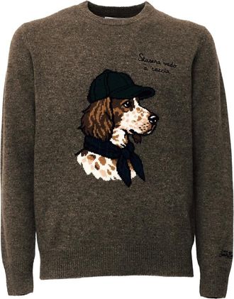 MC2 Saint Barth Pull &agrave; col rond - Homme - Pulls - Brun - Taille: S
