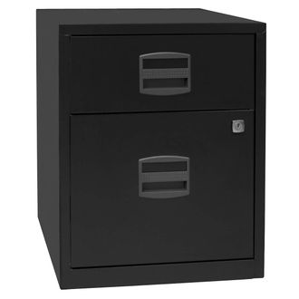 Bisley Bisley Home Beistellschrank - mit 1 Schublade und 1 H&auml;ngeregistratur - schwarz - HxBxT: 528 x 413 x 400 mm - B&uuml;roschrank, Standcontainer, Unterstellsc