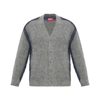 Diesel K-Remo Strickjacke mit geb&uuml;rstetem Finish - - Knitwear - Herren - Grau - S
