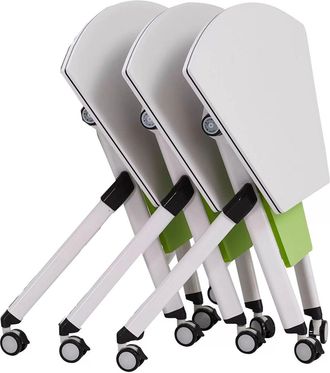 Generic Tragbarer Klapptisch, klappbarer Konferenztisch, mobiler Schulungstisch, Seminartisch mit ger&auml;uschlosen, feststellbaren Rollen, Schallschutzwand und S