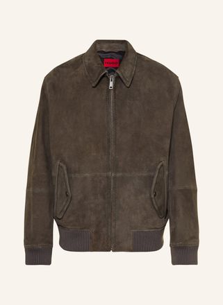 HUGO BOSS Hugo Lederblouson Lemai grau