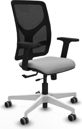 Piqueras y Crespo B&uuml;rostuhl mit 2D-Armen, h&ouml;henverstellbare Lendenwirbelst&uuml;tze, ausgestattet mit Syncro/Traslack und Schneideschaum, Schwarz/Hellgrau