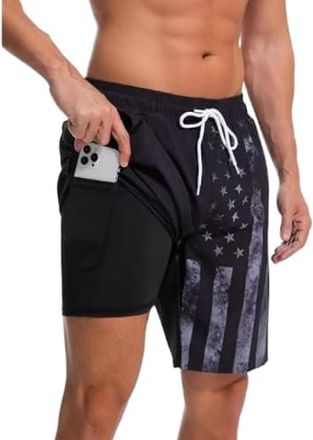 Generic HUIWDP Short de bain d&eacute;t&eacute; tendance en polyester pour homme S&eacute;chage rapide Taille &eacute;lastique Pantalon de plage Traje De Ba&ntilde;o, A24, 4XL