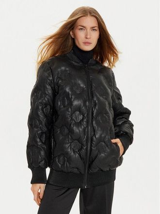 Guess Lederjacke Marianne W4BL60 WGB20 Schwarz Regular Fit