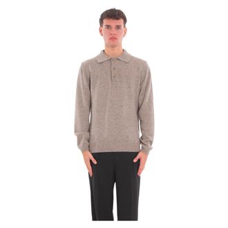 Daniele Fiesoli Alpaka Yak LS Polo Strick - - Knitwear - Herren - Beige - XL
