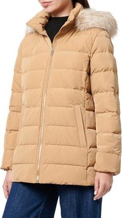 Tommy Hilfiger Veste Matelassée Femme Heritage Down Tyra Jacket With Fur Longue, Vert (Classic Khaki), XXS