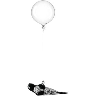 Leonardo Leonardo Mare Aquarium-Dekoration aus Glas, schwimmende Deko Seerobbe für die Vase, Fisch Tank Ornament, schwarz, 3 x 8,2 x 2,5 cm (HxBxT), 059066