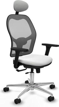 Piqueras y Crespo Ergonomischer Computerstuhl mit 3D-Armen, h&ouml;henverstellbarer Lendenwirbelst&uuml;tze und festem Kopfteil, ausgestattet mit Syncro/Traslack und injiziertem 