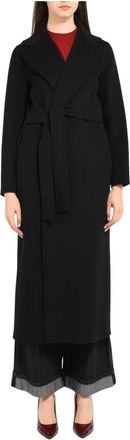 Max Mara Femme, Manteaux, Noir, Taille: 36 FR Manteau ceinturé