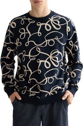 Scotch & Soda Sweat-Shirt AOP, Ruban AOP Navy 401, L