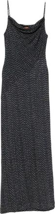 Missoni Femme, Robes, Bleu, Taille: 36 FR Robe en maille zigzag &agrave; col b&eacute;nitier