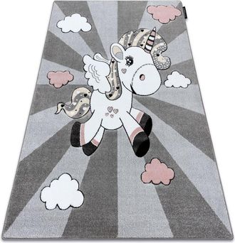 RugsX Kinderteppich petit unicorn einhorn grau grey 240x330 cm