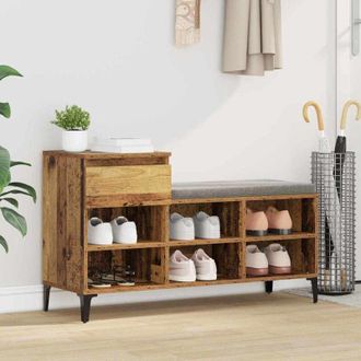 vidaXL Cabinet &agrave; chaussures avec tiroir Bois ancien 102 x 36 x 60 cm vidaXL