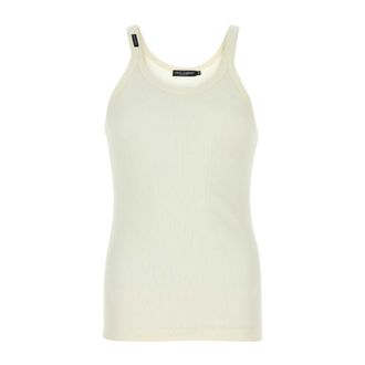 Dolce & Gabbana Geripptes Baumwoll-Tanktop - - Tops - Herren - Wei&szlig; - XL