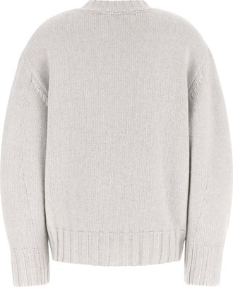The Attico Asymmetrical Hem Virgin Wool & Cashmere Sweater - Grey