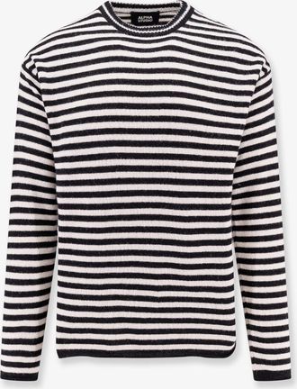 Alpha Studio Wool blend sweater with striped motif - ALPHA-STUDIO - gender_Man