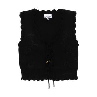 Ganni Femme, Tops, Noir, Taille: 42 FR Chaleco