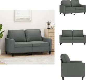vidaXL 2-Sitzer-Sofa Dunkelgrau 120 cm Stoff - 2-Sitzer Sofa - Grau Sofa - Wohnzimmersofa - Gem&uuml;tliches Sofa - Modernes Sofa