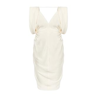 Versace Femme, Robes, Beige, Taille: 34 FR Crepe Marocaine Silk Midi Dress