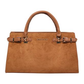 Carlo Colucci Cc-0191 Handtasche in Wildlederoptik - - Bags - Damen - Braun - ONE SIZE