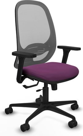 Piqueras y Crespo Schreibtischstuhl mit zylindrischen Armen, h&ouml;henverstellbare Lendenwirbelst&uuml;tze, ausgestattet mit Syncro/Traslack und Schneideschaum, mit 65 mm Nylon-