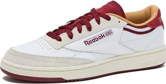 Reebok Club C 85 Chaussures de tennis pour homme Style décontracté Blanc, Blanc/rouge rétro/craie, 34.5 EU