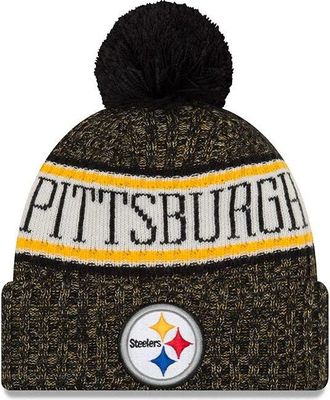 New Era ONF18 Sport Knit Bommelmütze Pittsburgh Steelers Schwarz, Size:ONE Size