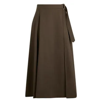 Burberry Femme, Jupes, Brun, Taille: 38 FR Jupe longue en gabardine de laine