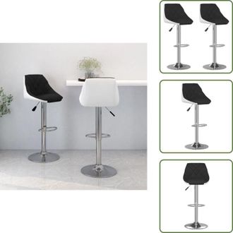vidaXL Vidaxl - Tabourets de bar lot de 2 noir et blanc similicuir - Tabouret De Bar - Chaise De Comptoir - Tabourets De Bar - Meubles De Cuisine - Mobilier