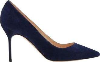 Manolo Blahnik Femme, Chaussures, Bleu, Taille: 40 EU Escarpins Pointus BB 90 en Daim