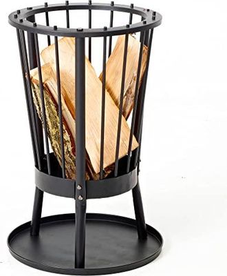 Barbecook Feuerkorb für Holzfeuer rund lackierter Stahl Ø 40-cm 62 hoch, Schwarz