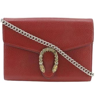 Gucci Pre-owned Dionysus Calf Chain Wallet - Femme - Pre-owned - Rouge - Taille: ONE Size