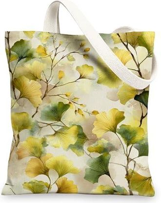 Generic Sacs fourre-tout en toile inspirés de la nature, sacs à provisions réutilisables, légers et lavables et respectueux de lenvironnement, vert, 13x15 Inc