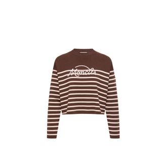Moncler Moncler Striped Wool Jumper, Women, Brown, Size: Xl