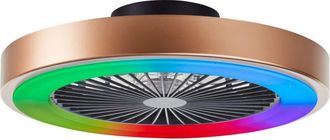 Brilliant LED Deckenleuchte mit Ventilator Slimline Ø 49 cm 40 W gold/schwarz Deckenlampen & Kronleuchter