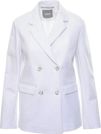 Max Mara Femme, Vestes, Blanc, Taille: 36 FR Marmo Double-breasted Blazer