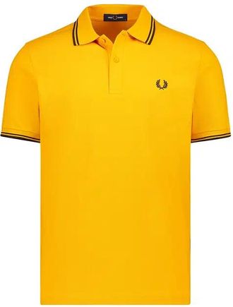 Fred Perry Herren Polo-Shirt gelb Baumwoll-Piqu&eacute;
