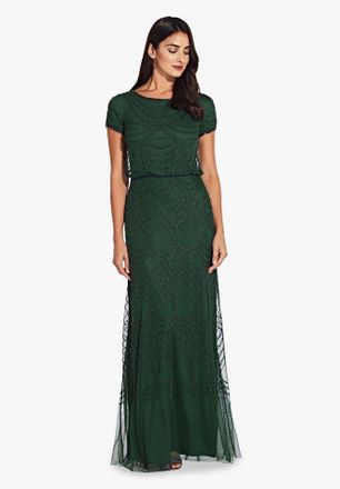 Adrianna Papell Abendkleid Blouson Beaded Long Dress Tailliert, figurbetont, elegant