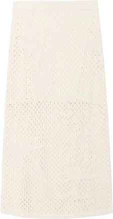 Zadig&Voltaire Femme, Jupes, Beige, Taille: 40/42 FR Soly Colin Punto Midi Skirt