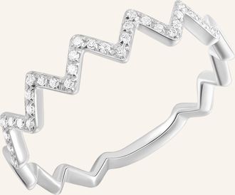 Leaf Ring Ring Flash Aus 18 Karat Wei&szlig;gold Mit Diamanten silber