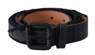 Ermanno Scervino Logo Buckle Leather Belt - Black