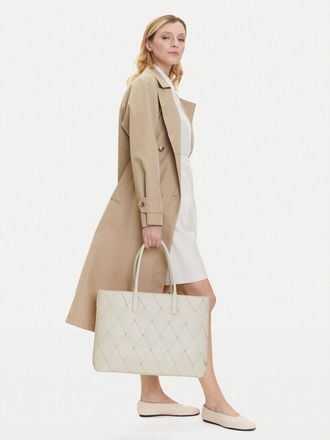 Calvin Klein Handtasche Calvin Klein Ck Woven Medium Shopper K60K612994 Wei&szlig;