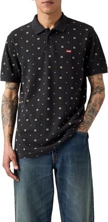 Levi's Polo Housemark pour Homme, Logo Chesthit, Ebba Geo Jet Black, M