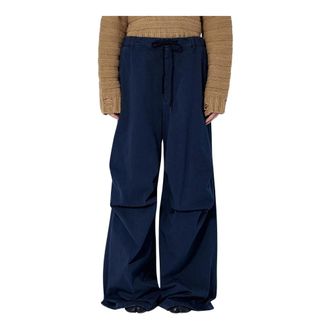Maison Margiela Hosen mit weitem Bein und Kordelzug - - Trousers - Damen - Blau - S
