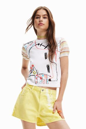 Desigual Womens TS_Land 1001 T-Shirt, White, XL